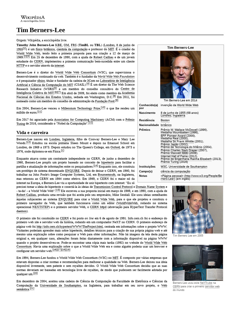 Tim Berners-Lee | PDF | Informática