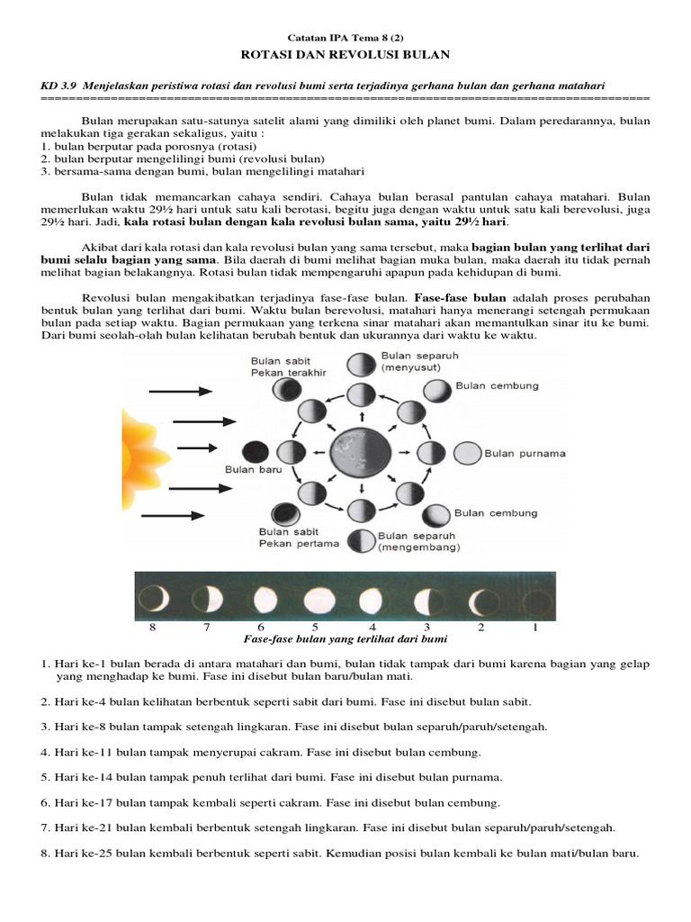 Cat IPA Tema 8 (2) - Rotasi Dan Revolusi Bulan | PDF