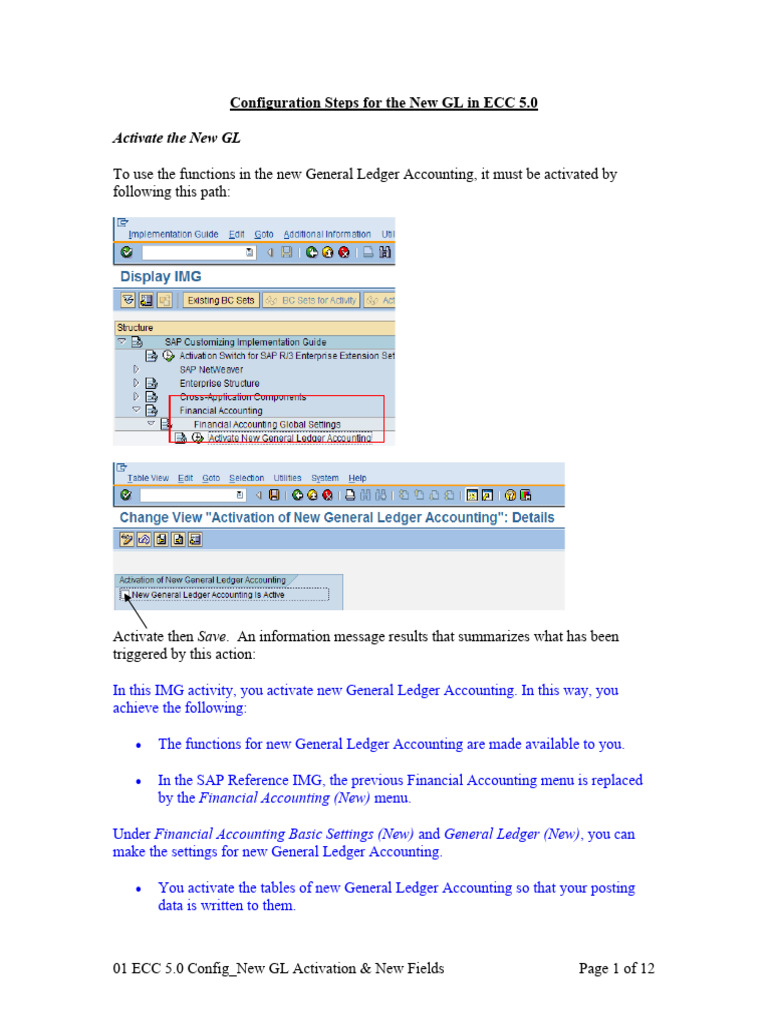 01_ECC_Config_New_GL_Activation_&_New_Fields[1] | PDF | Error Detection And Correction ...