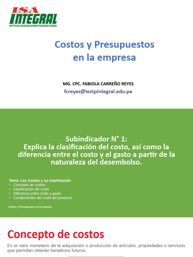 CLASE 2 | PDF | Costo | Presupuesto