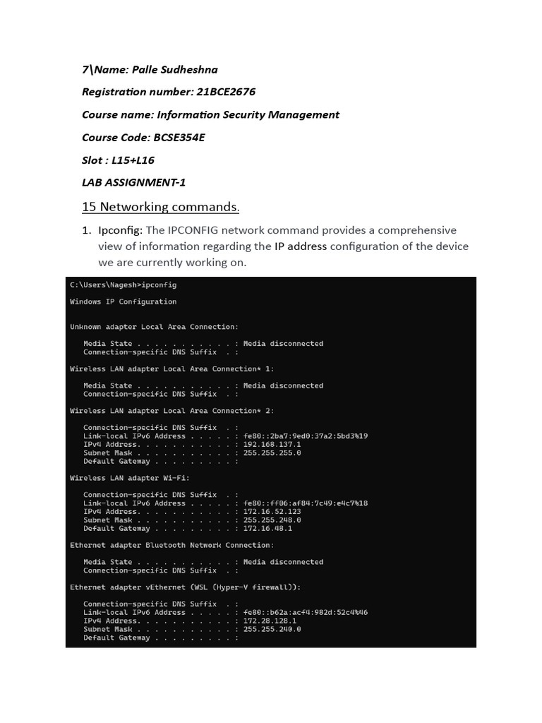 21bce2676 VL2023240503020 Ast01 | PDF | Domain Name System | Port (Computer Networking)