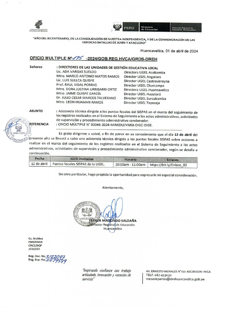 oficio mult 175 | PDF