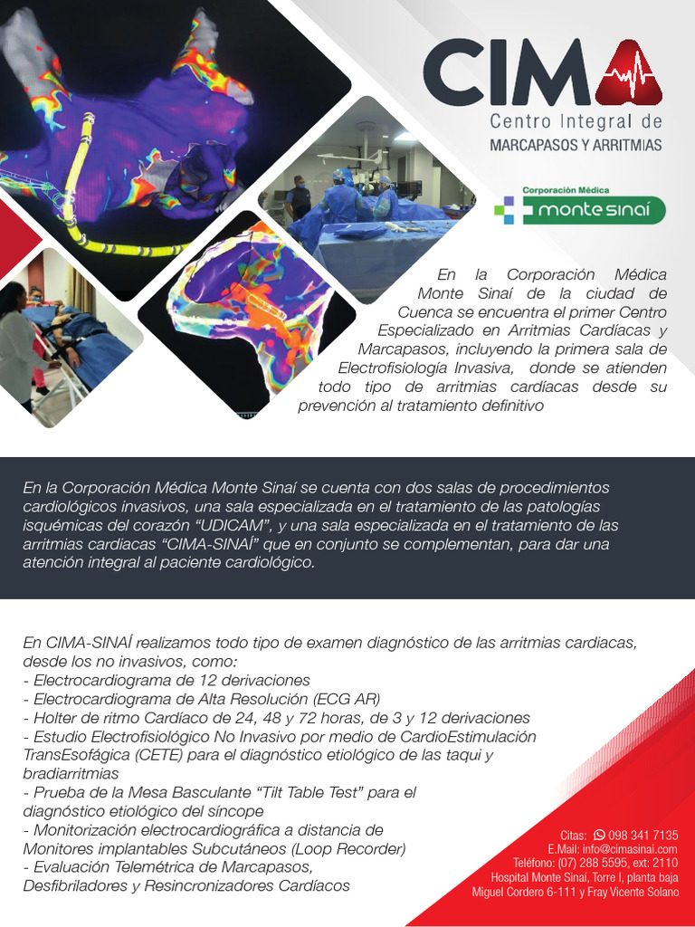 Flyers CIMA (1) | PDF | Electrocardiografia | Marcapasos cardíacos ...