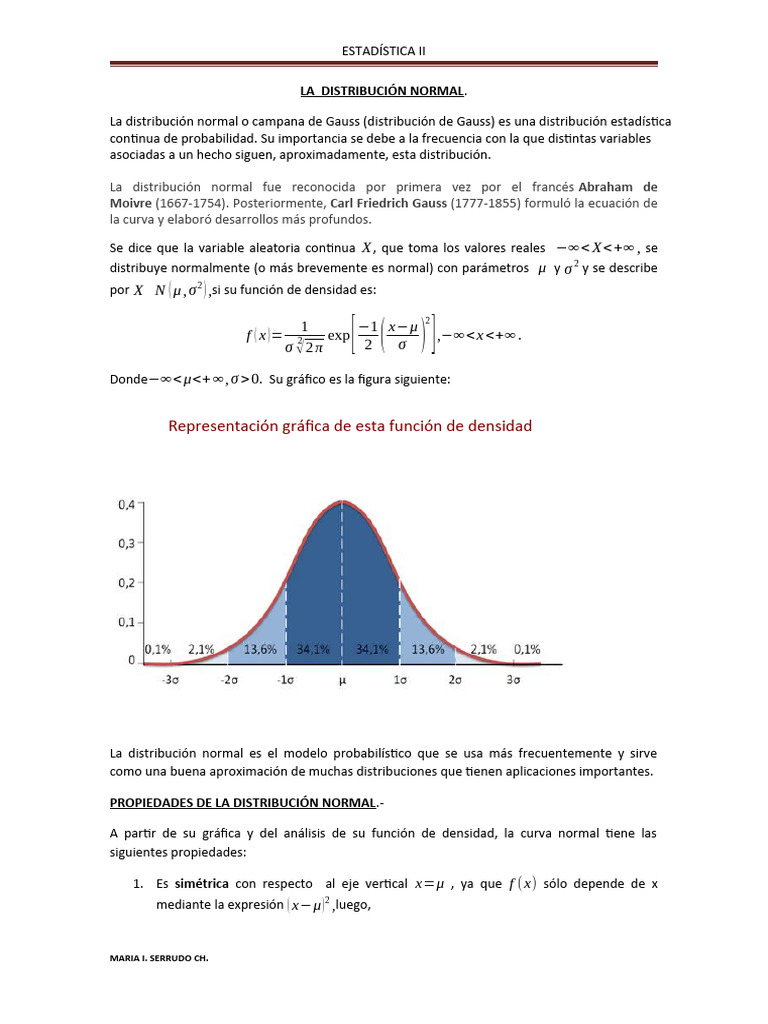 Distribución Normal | Descargar gratis PDF | Distribución normal | Matemáticas Aplicadas
