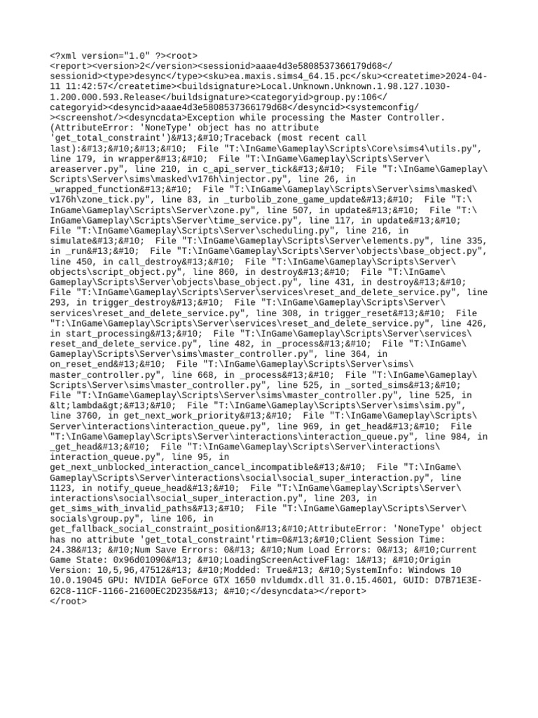 Sims 4 Desync Error Report | PDF | Microsoft Windows | Computing Platforms