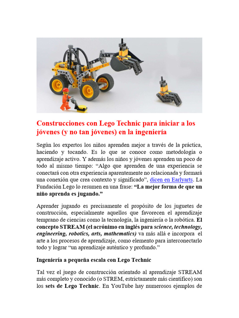 Construcciones Con Lego Technic para Iniciar A Los Jóvenes (Y No Tan ...