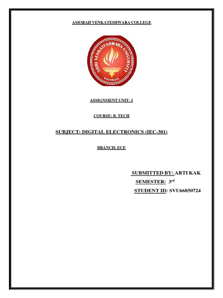 Ak Digital Electronics Unit 1 | PDF | Logic Gate | Mathematical Logic