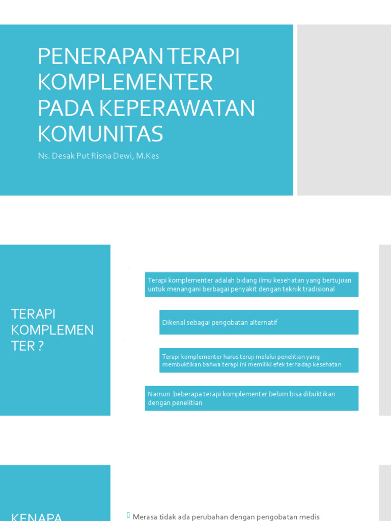 Penerapan Terapi Komplementer Pada Keperawatan Komunitas | PDF