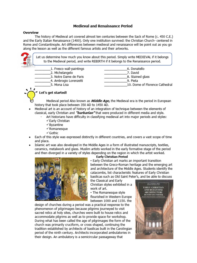 3.-Medieval-and-Renaissance-Period-module-2 | PDF | Renaissance ...