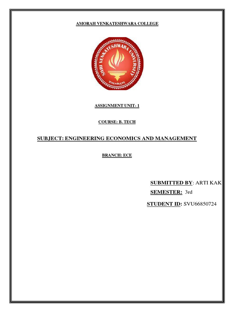 Engineering Economics ECE Assignment | PDF | Price Elasticity Of Demand | Demand