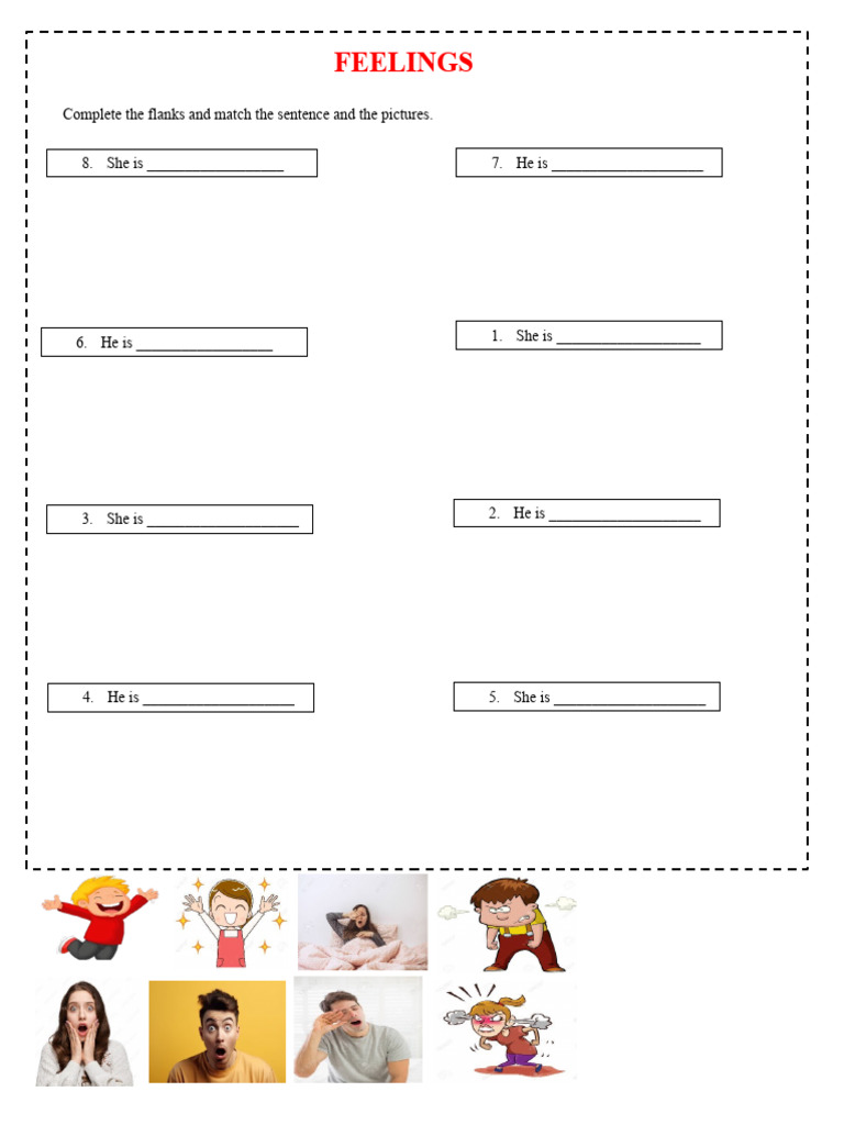 Fill in Feelings with Pictures | PDF