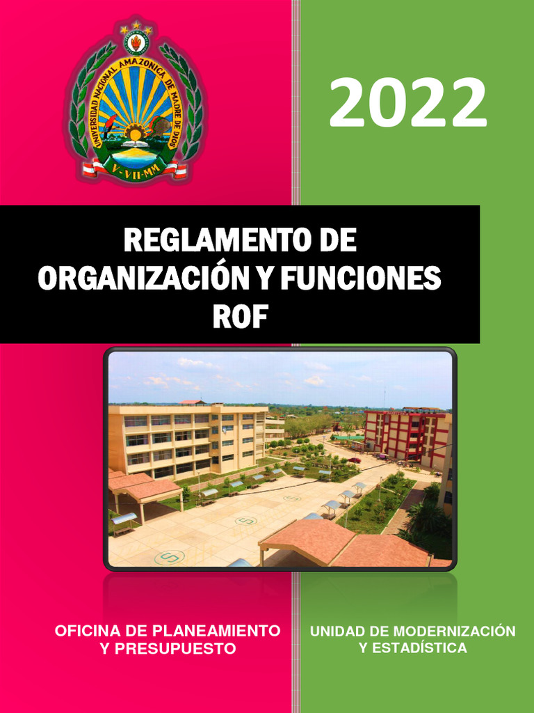 Rof Unamad 2022 - Aprobado & Publicado PDF | PDF | Regulación | Universidad