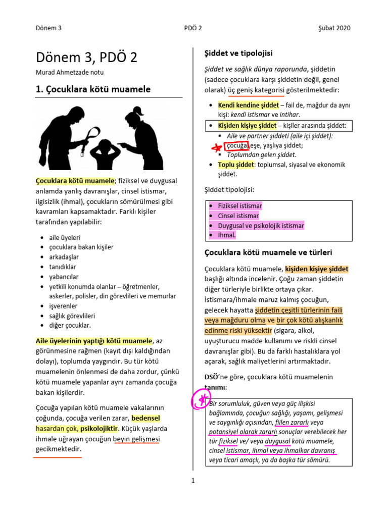 Dönem 3, PDÖ 2 Notu (2020) - 1 | PDF