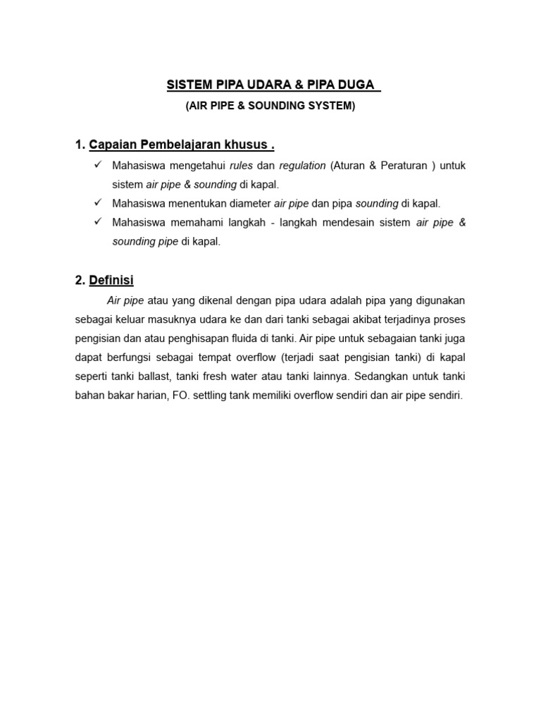 Sistem Pipa Udara dan Sounding Kapal | PDF | Bisnis | Teknologi & Rekayasa