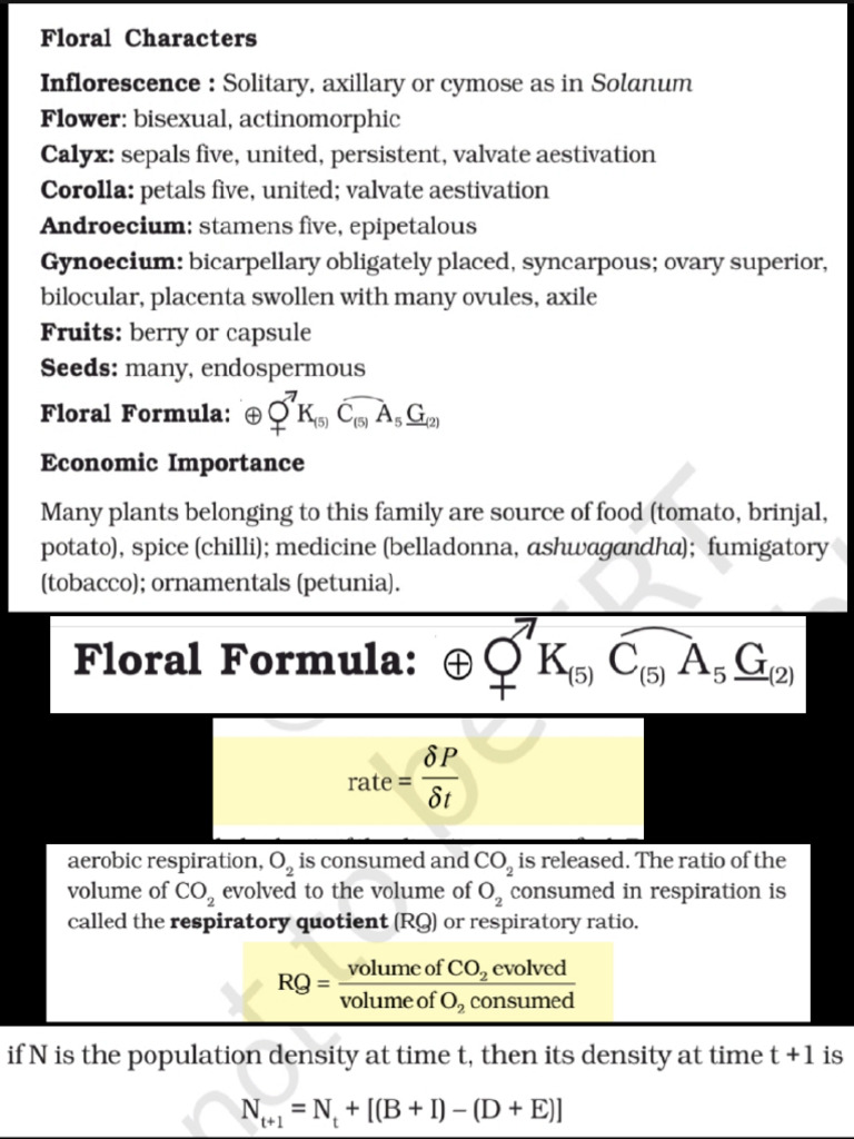 Biology Formulas | PDF