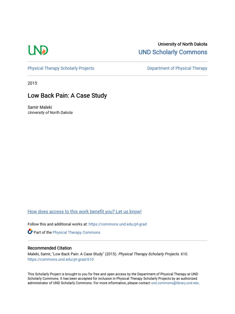 Low Back Pain Case Study Analysis | PDF | Low Back Pain | Pain
