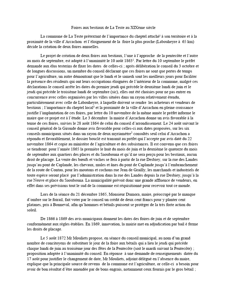 Foires aux bestiaux à La Teste au XIXe siècle | PDF | Mouton ...