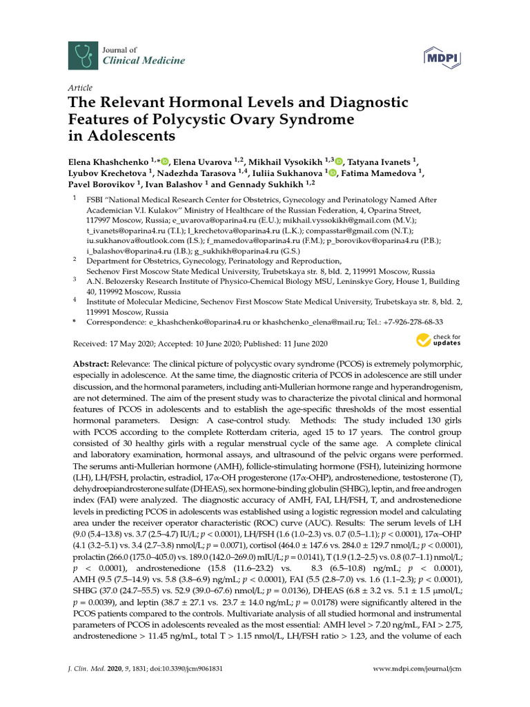The Relevant Hormonal Levels and Diagnostic | PDF | Polycystic Ovary ...