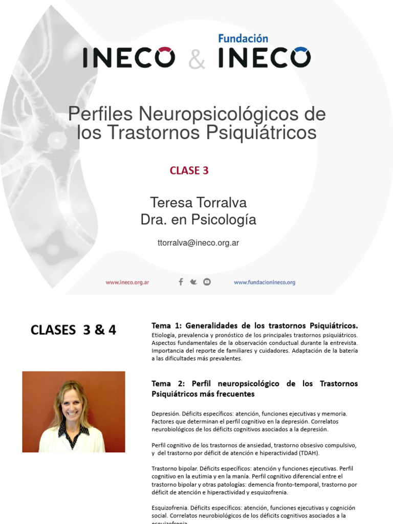 INECO Perfiles Clase3 | PDF | Trastorno de ansiedad | Ansiedad