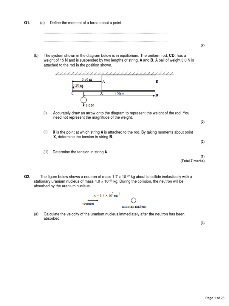 Force, Energy, and Momentum 3 Q | PDF | Force | Collision