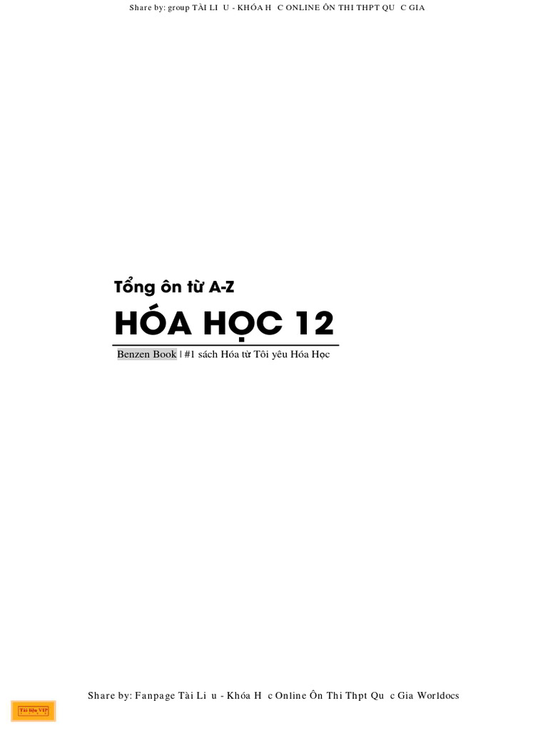 eBook Tổng Ôn Từ a-Z Hóa Học 12 (Thầy Phạm Thắng TYHH) | PDF