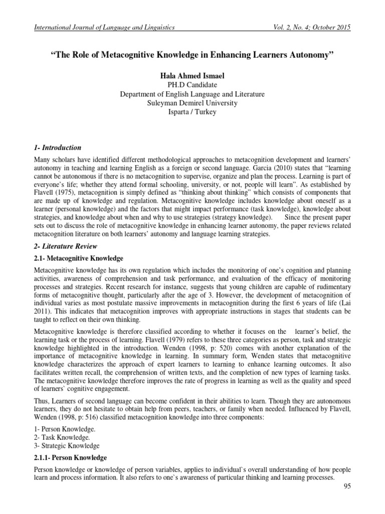 Ahmed | PDF | Metacognition | Learning