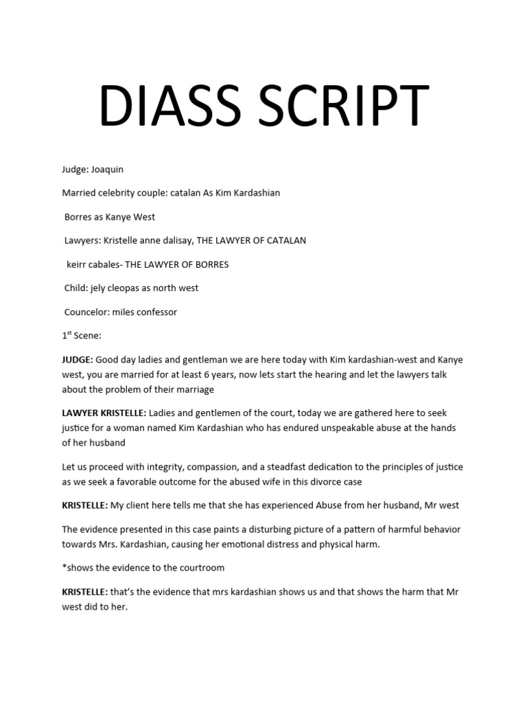 Diass Script | PDF | Judge | Marriage