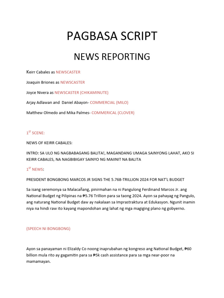 Pagbasa Script | PDF