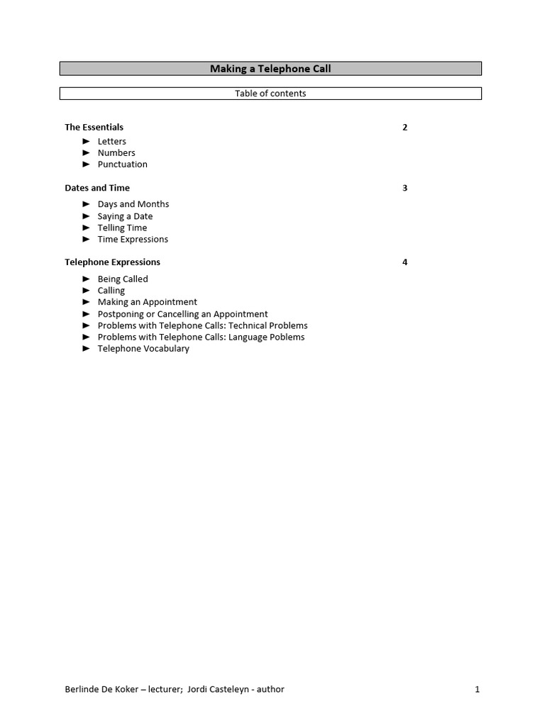 Making A Telephone Call | PDF | Electronics | Information And ...