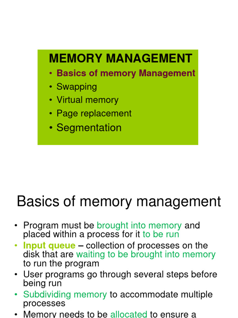 Memory Managment | PDF | Process (Computing) | Computer Data Storage Memory Managment | PDF | Process (Computing) | Computer Data Storage