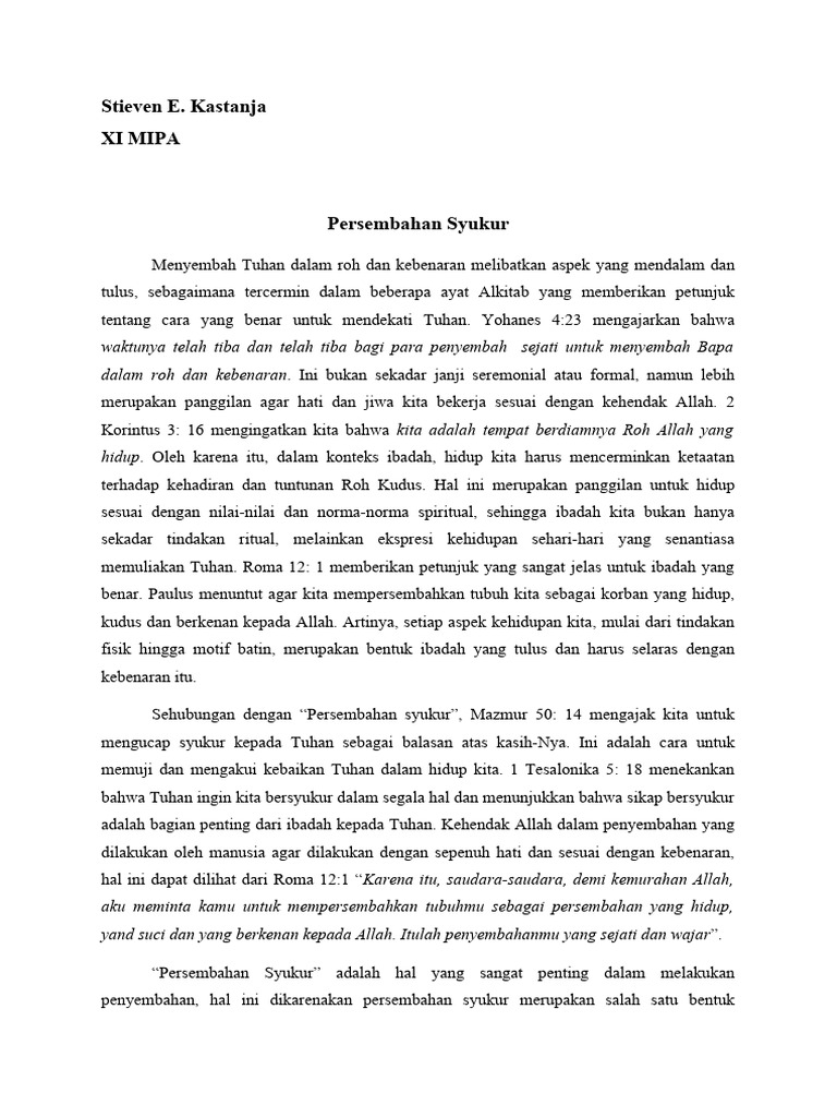 Persembahan Syukur | PDF