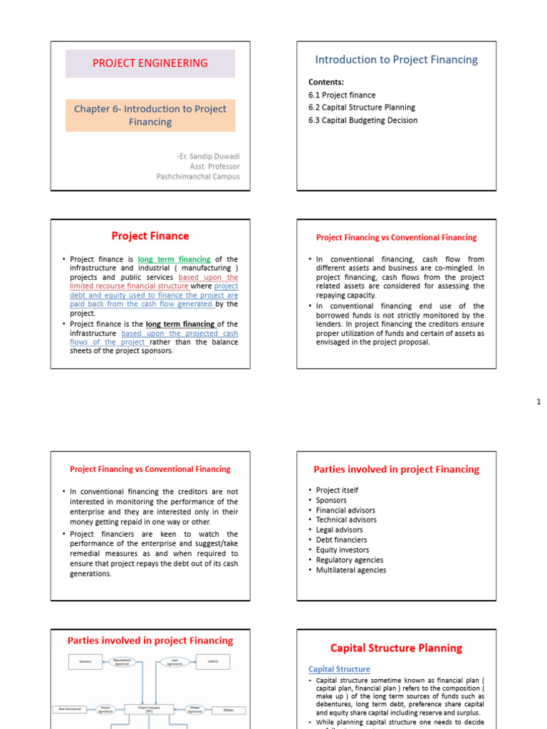 Project Financing and Capital Structure Guide | PDF | Capital Structure ...