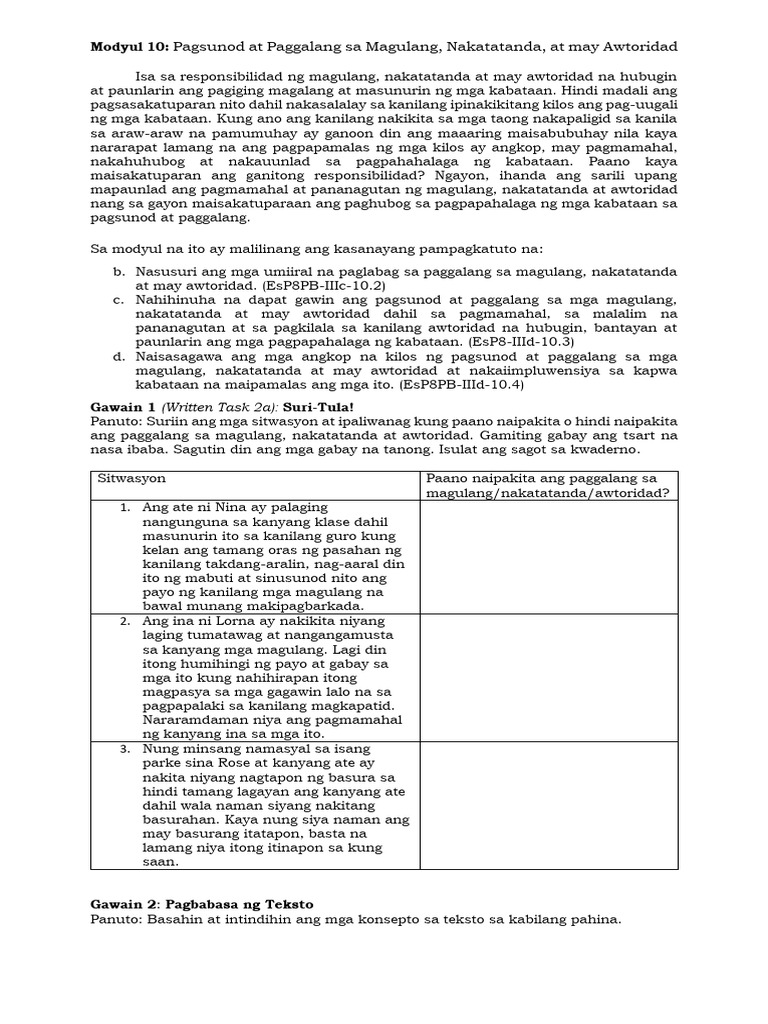 Modyul 10 - B D Gawain | PDF