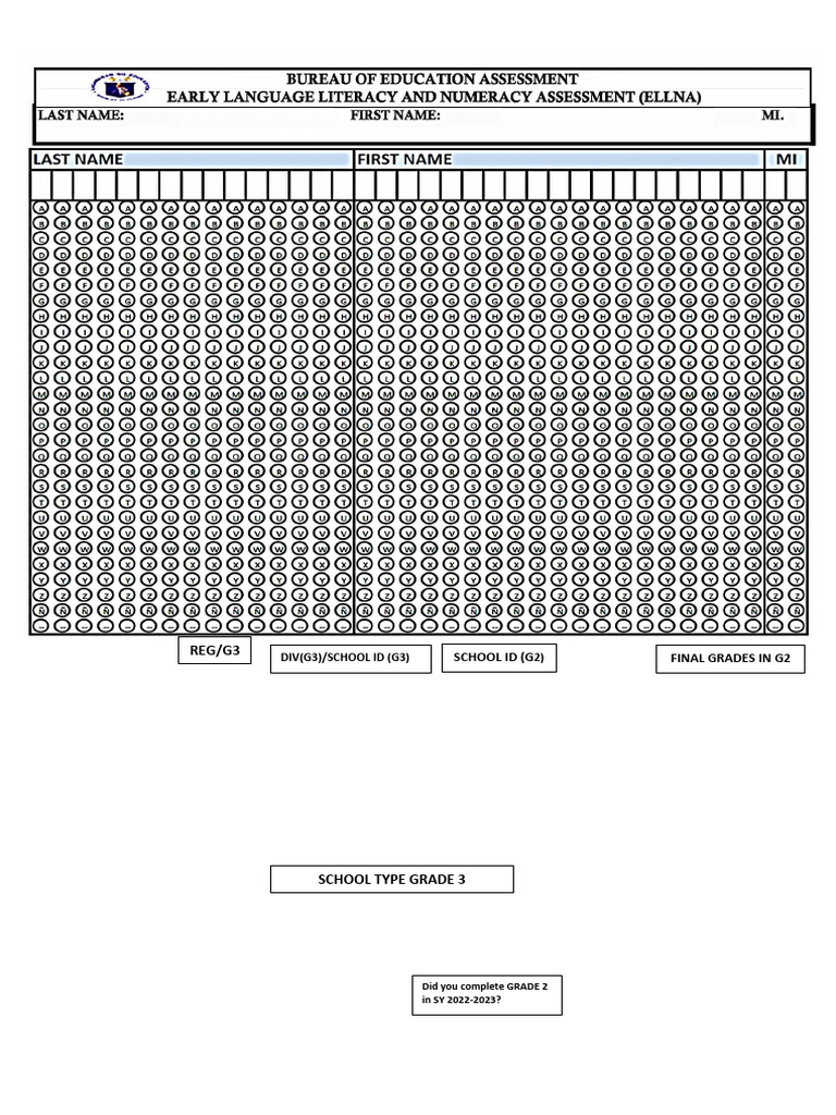 Ellna Answer Sheet Final | PDF