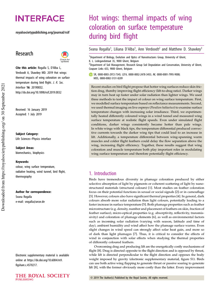 Hot Wings - Thermal Impacts of Wing Coloration On Surface Temperature ...