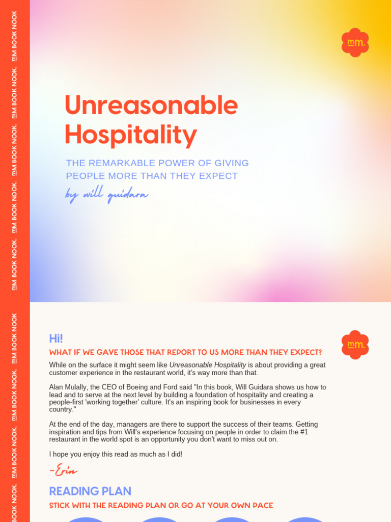 Unreasonable Hospitality Reading Guide | PDF