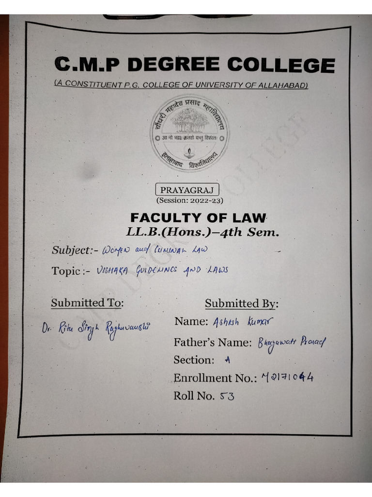 Vishaka Guidelines | PDF