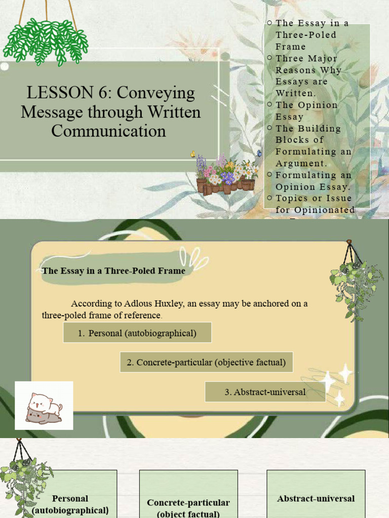 GROUP 6 - The Essay in A Three-Poled Frame | PDF | Essays | Reason