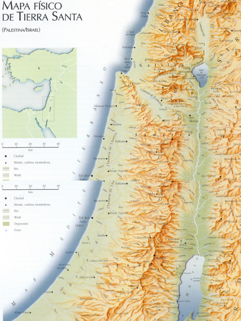 Mapa+Fi%CC%81sico+de+Israel+y+Juda%CC%81 | PDF