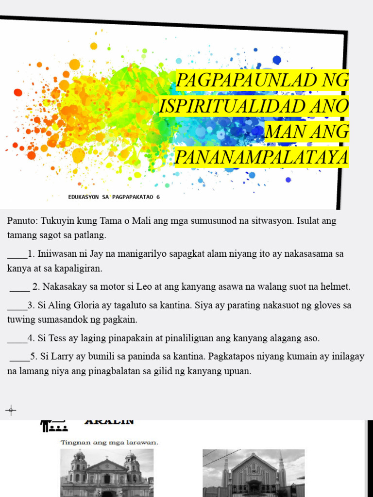 Pagpapaunlad NG Ispiritualidad Ano Man Ang Pananampalataya | PDF