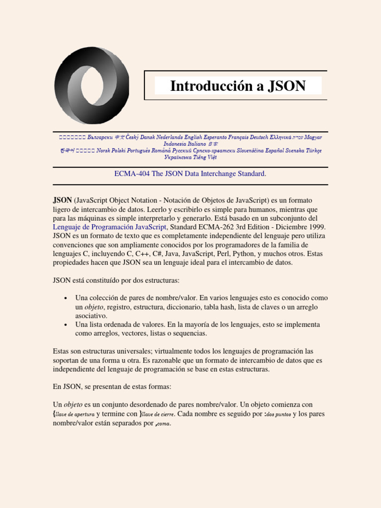 JSON | PDF | Json | Cadena (informática) JSON | PDF | Json | Cadena (informática)