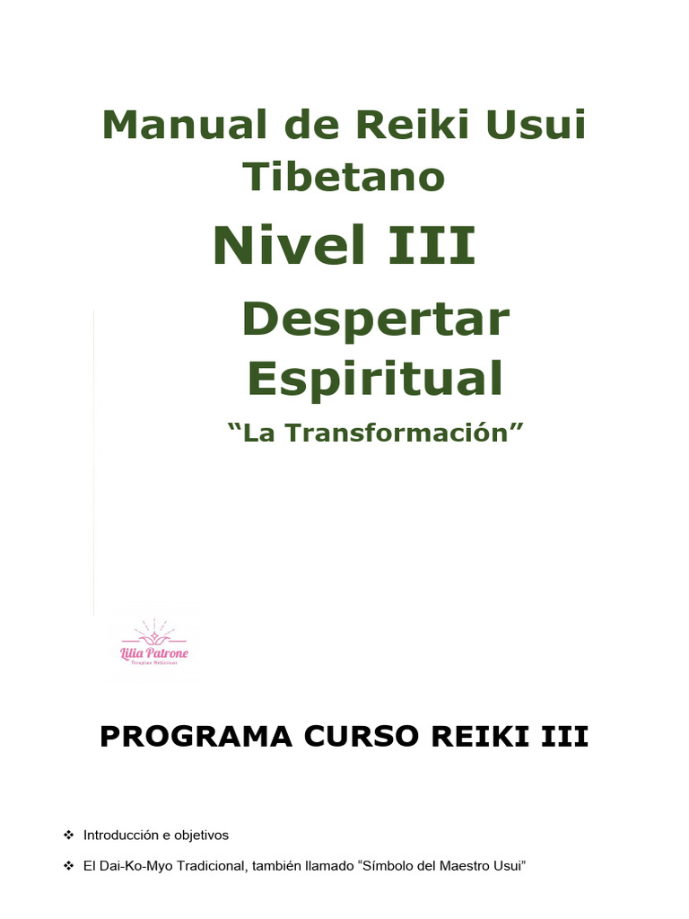 Manual de Reiki Nivel Iii | PDF | Reiki | Mente