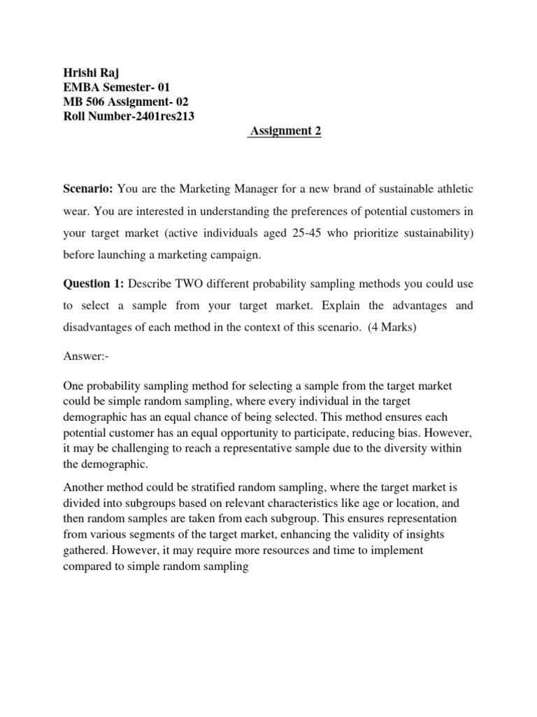 Quant Assignment 2 Hrishi Raj | PDF | Sampling (Statistics) | Sample ...