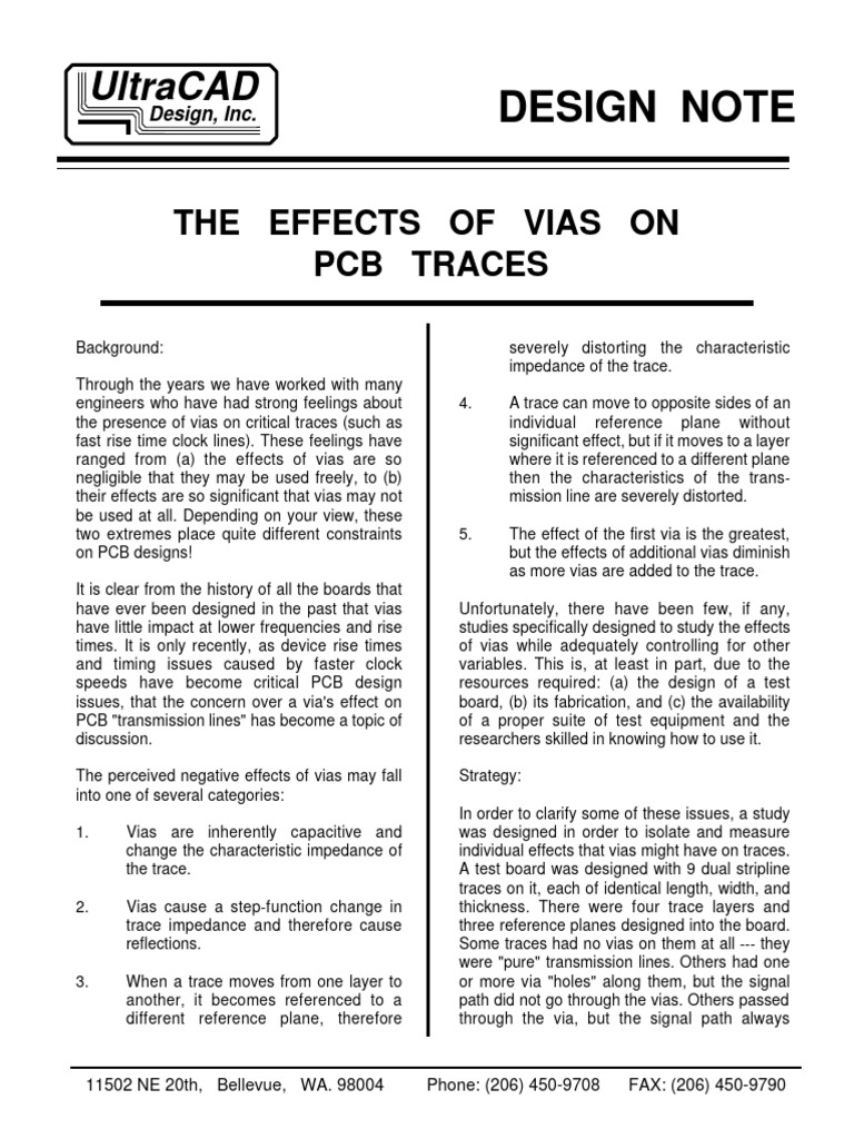 The Effects of Vias On PCB Traces | PDF | Transmission Line | Printed Circuit Board