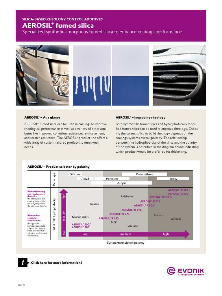 Fact Sheet AEROSIL Fumed Silica en Asset 700033 | PDF | Silicon Dioxide ...