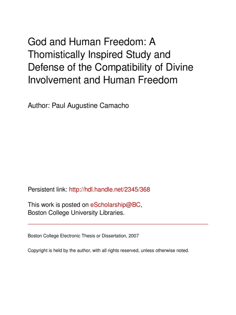 God and Human Freedom: A Thomistically Inspired Study and Defense of ...