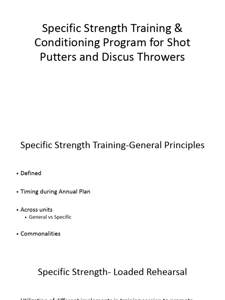 Shot Put & Discus Training Program Guide | PDF | Strength Training ...