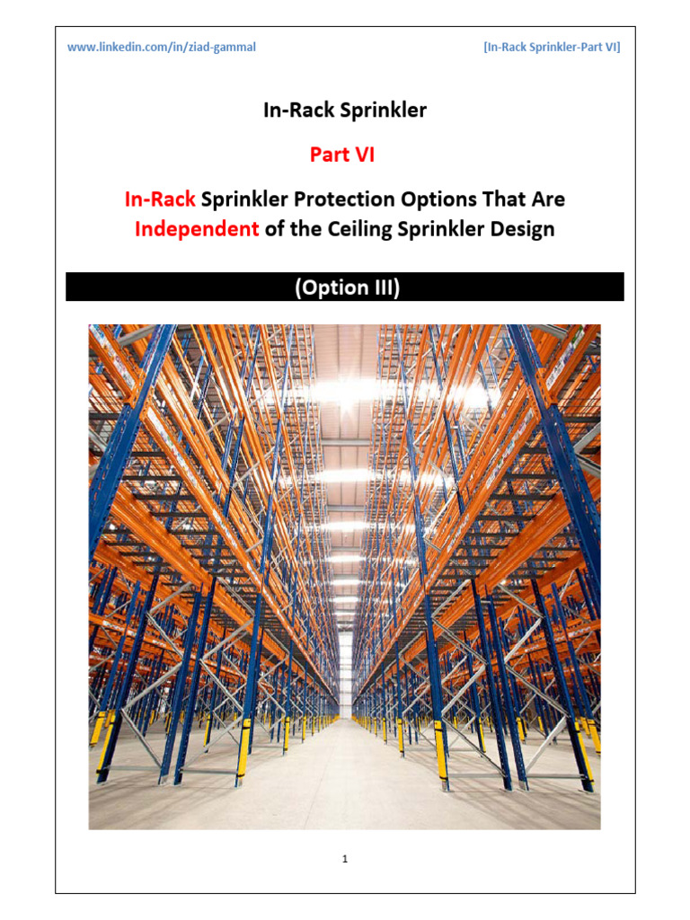In-Rack Sprinkler. Option III | PDF | Active Fire Protection | Fire ...