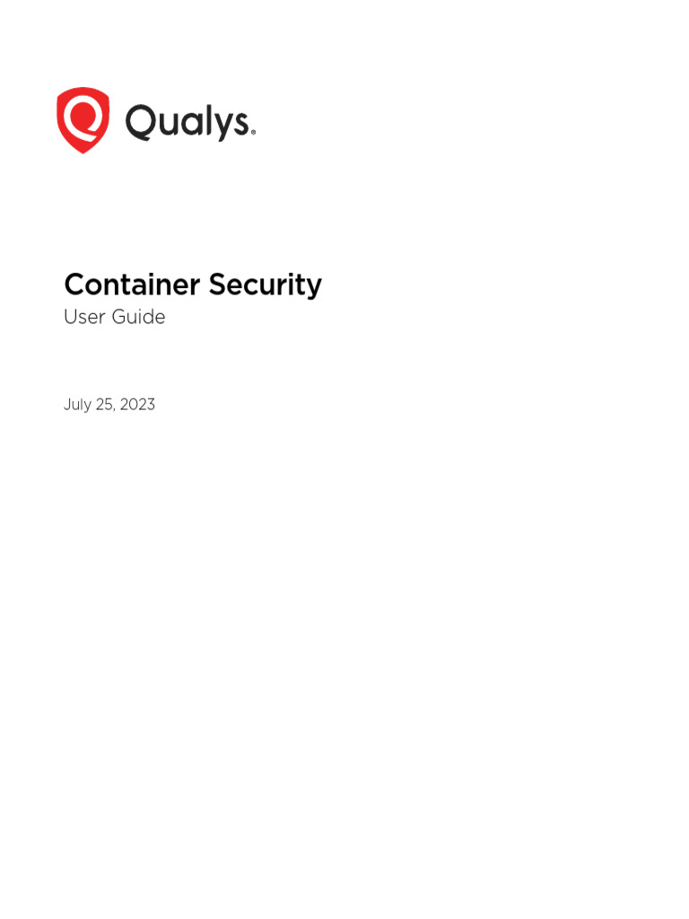 Qualys Container Security User Guide | PDF | Vulnerability (Computing) | Amazon Web Services
