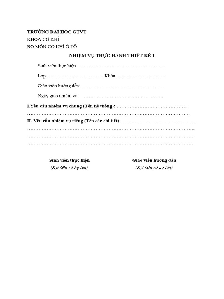 Mãu NVTK TH C Hành TK1 | PDF